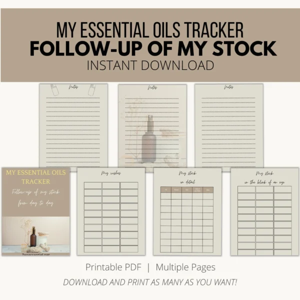 Downloadable file – My essential oils tracker : follow-up of my stock ...